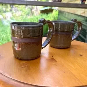Pure Joy Pottery | Dining | Vintage Studio Pottery Coffee Mugs Set 2 ...
